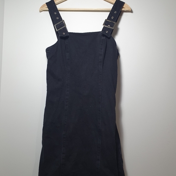 Topshop | Dresses | Topshop Black Buckel Denim Overall | Poshmark